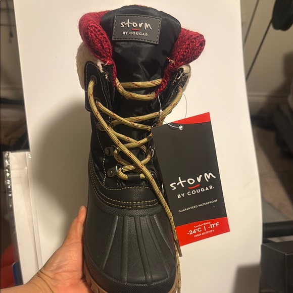 Cougar | Shoes | Cougar Storm Black And Red Waterproof Boots | Poshmark
